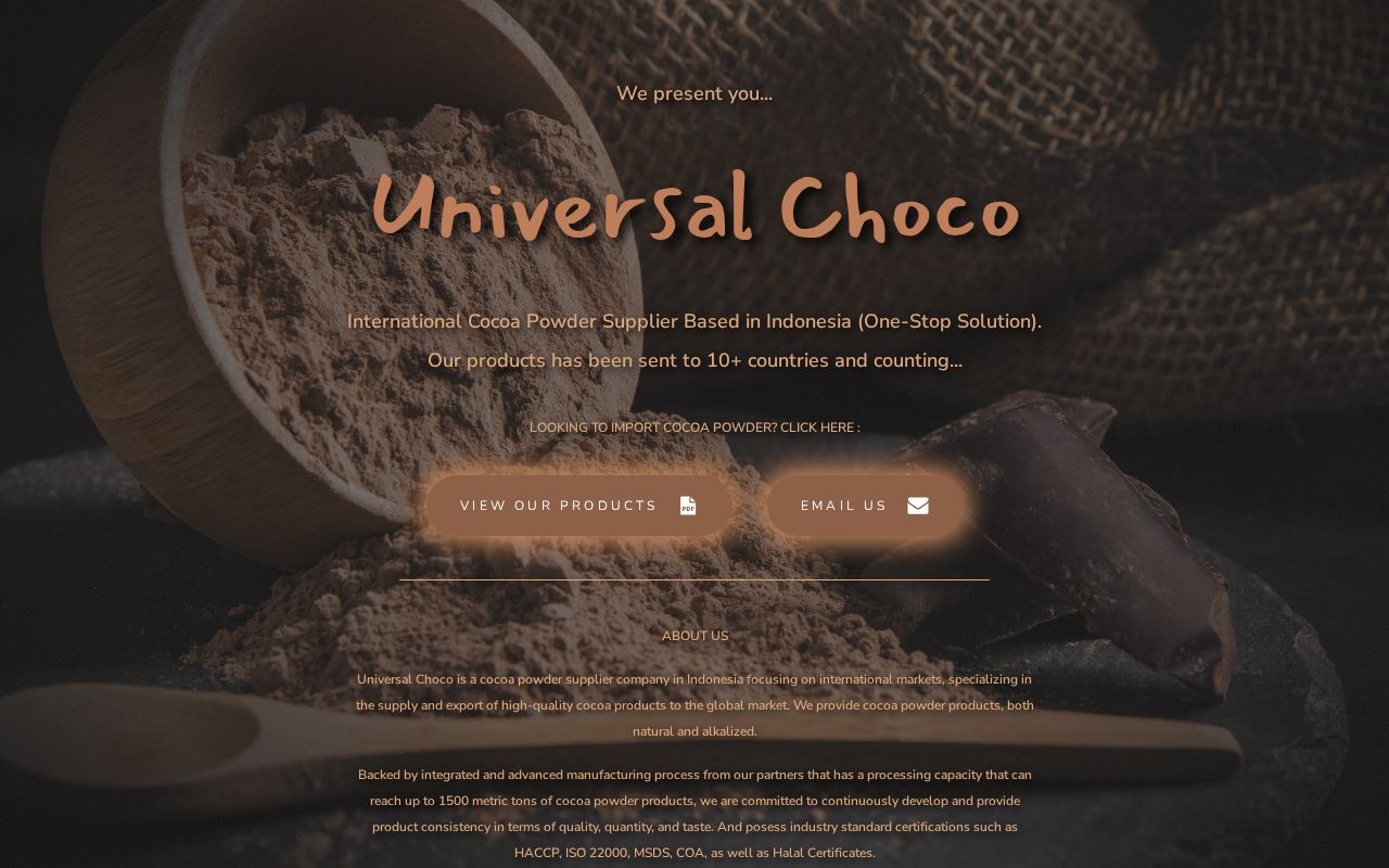Universal Choco - Best Cocoa Powder Supplier International